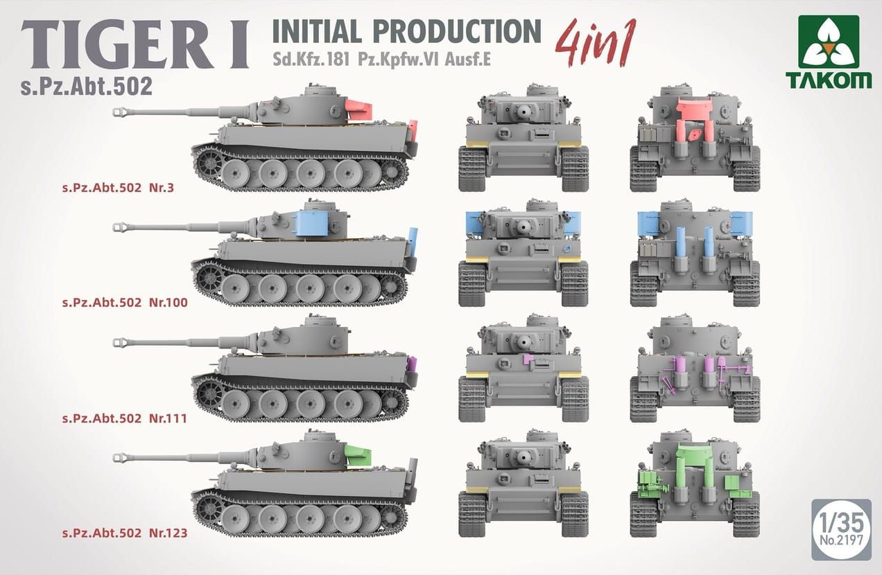 Tiger I Initial Production Sd.Kfz.181 Pz.Kpfw.VI Ausf. E 4in1 1:35 ...